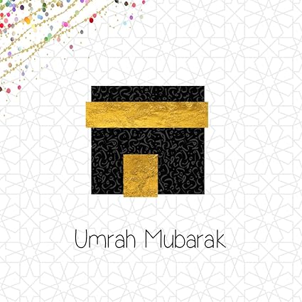Islamic Cards,Umrah Mubarak, New Black n Gold With White Base Color ...