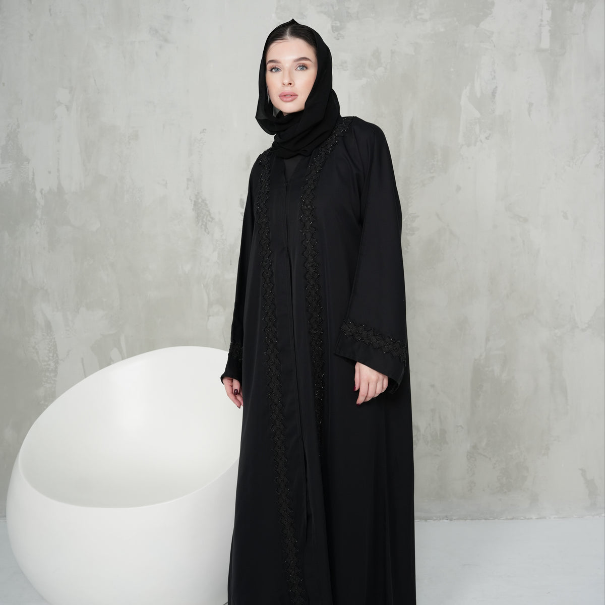 Black Full Body Patterned Abaya – Safa Islamic Lifestyle