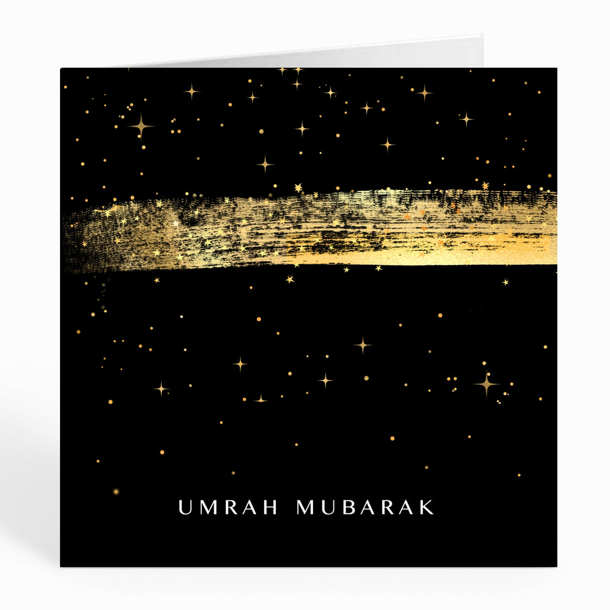 Umrah Mubarak card - Black with Gold Brushstroke – Safa Islamic Lifestyle